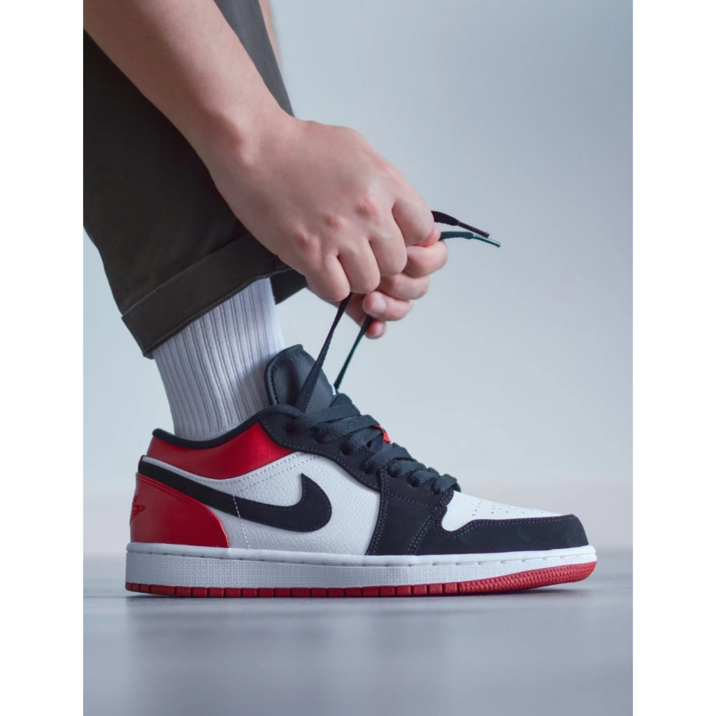 [Official distributor] Nike Air Jordan 1 Nike AJ1 Black and Red Low ...