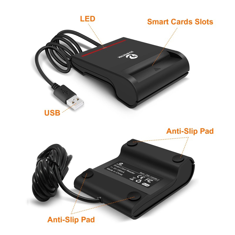 เครื่องอ่านบัตรประชาชน อเนกประสงค์ สเปค ICT Smart card reader ZW-12026 ...