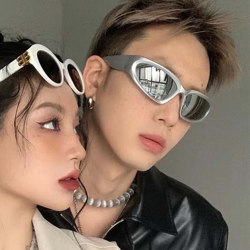 COD????แว่นตากันแดดป้องกันรังสียูวีUV400กรอบเหลี่ยมหลากสีY2Kเกาหลีแฟชั่นสุดเท่สไตล์พังก์สำหรับ ...