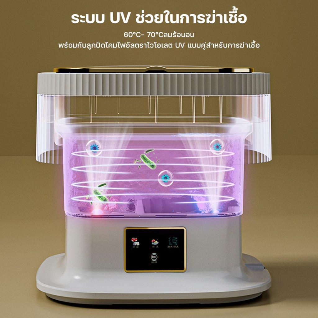 KADONIA เครื่องซักผ้าแบบพกพา（อัตราการต้านเชื้อสูงถึง 99.9% พับใน 1 วินาที）ถังซักผ้ามินิ เครื่อง ...