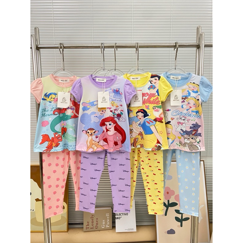 ชุดเซ็ตเด็กป้าย BB Kids แขนตุ๊กตา-กางเกงขายาว ผ้าเด้ง นิ่ม ยืด เกรดพรีเ ...