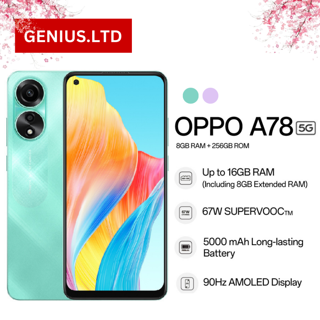 OPPO A78 5G 8GB RAM 128GB ROM โทรศัพท์มือถือ หน้าจอ FHD AMOLED Display ...