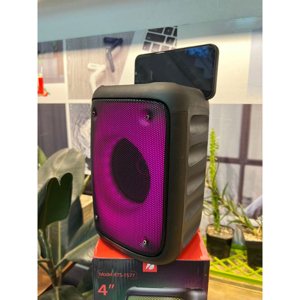 ลำโพงบูลทูธ KTS-1577 ดอก4นิ้ว มีAUX ปรับไฟ-ปิดไฟได้ วางมือถือได้ แบตในตัว เสียงดี - ommgshop ...