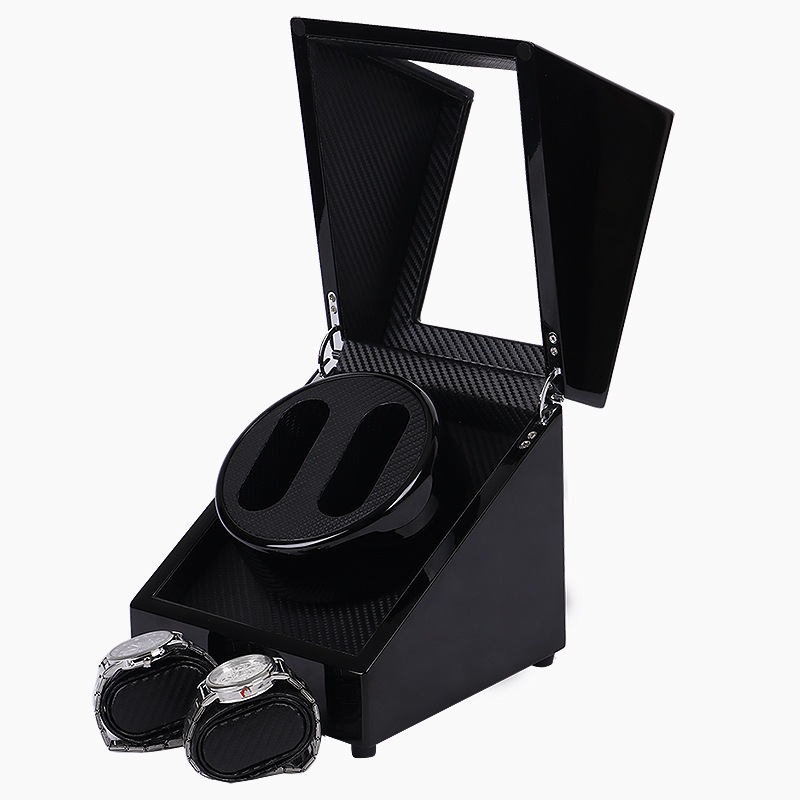 A49 กล่องนาฬิกา ใส่ได้ 2 นาฬิกา กล่องหมุนขึ้นลานนาฬิกาอัตโนมัติเคสใส่ของ มอเตอร์ไร้เสียงหมุน ...