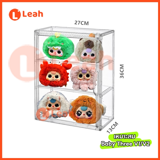 กล่องใส ตู้โมเดล กล่องใส่ตุ๊กตา Baby Three V5/Labubu/kimmon กล่องใส่ ...