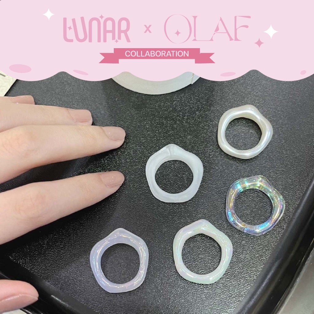 [ ซื้อ 2 คู่ รับฟรี! ] Resin ring แถมฟรี 2 วง (collaboration w/OLAF ...