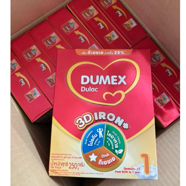 Dumex นมดูแลค 3 ดีไอรอนพลัสสูตร 1 ขนาด 250 กรัม (จำนวน 1 ลัง ...