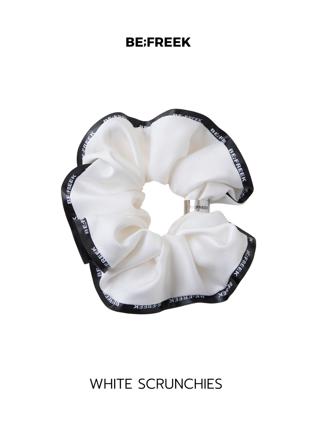 WHITE BE;FREEK SCRUNCHIES (Available Now) ยางรัดผม โลโก้ BE;FREEK สีขาว ...