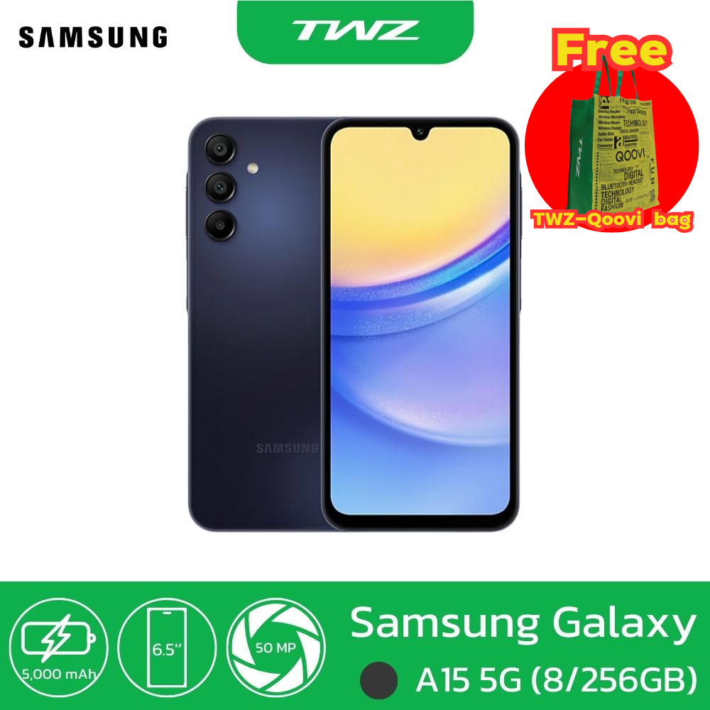 Samsung Galaxy A15 5G 8/256GB 25W เครื่องใหม่ รับประกันศูนย์ 5,000 mAh ออกใบกำกับภาษีได้ Free ...
