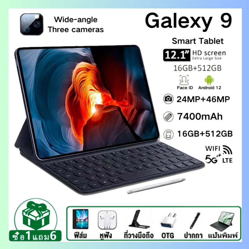 ซื้อ 1 แถม 6 Galaxy S9 Pro แท็บเล็ต 5G wifi Dual SIM Cards tablet 11 ...