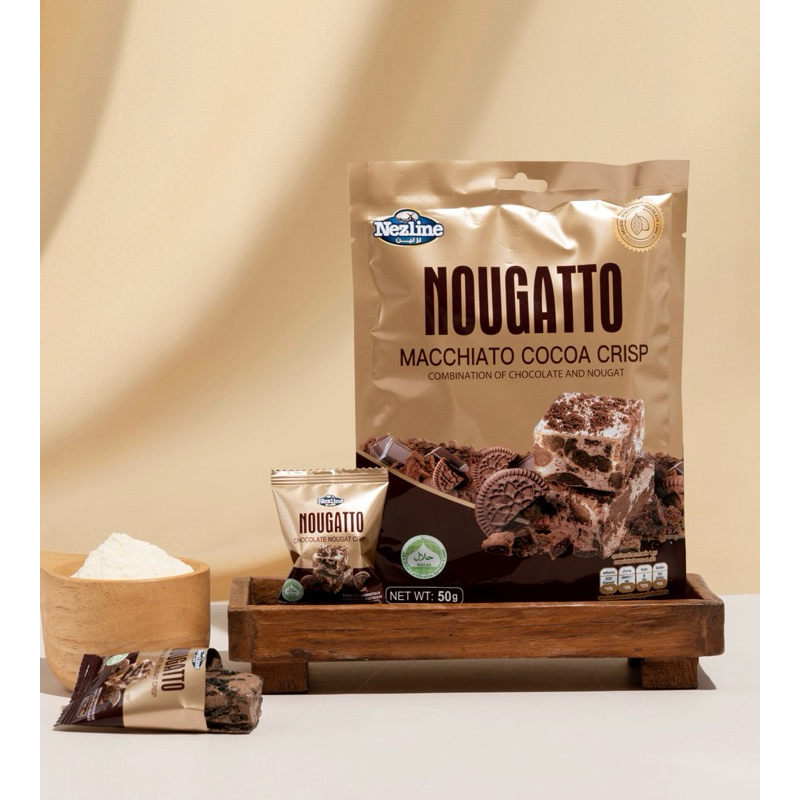 (50 กรัม) Nezline Nougatto Nougat Crisp นูกัตโตะ ขนมนูกัต มาเคียโต้ 3 ...