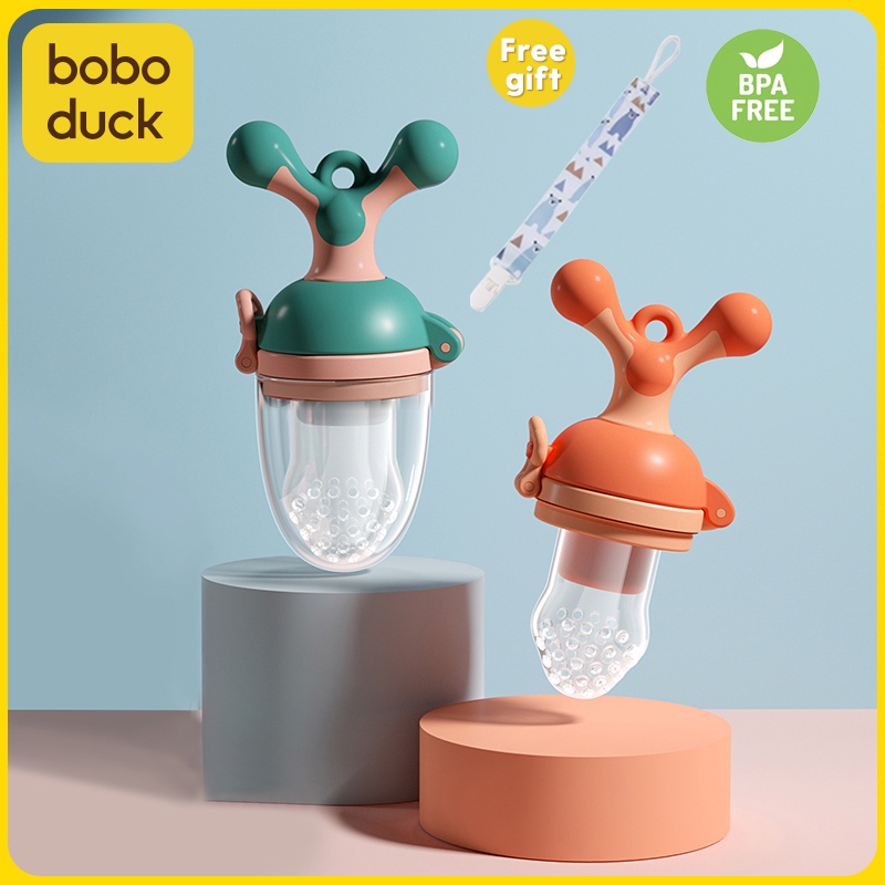 Boboduck ยางกัดเด็ก จุกหลอกเด็ก จุกนมซิลิโคนยางกัด สําหรับให้อาหาร ...